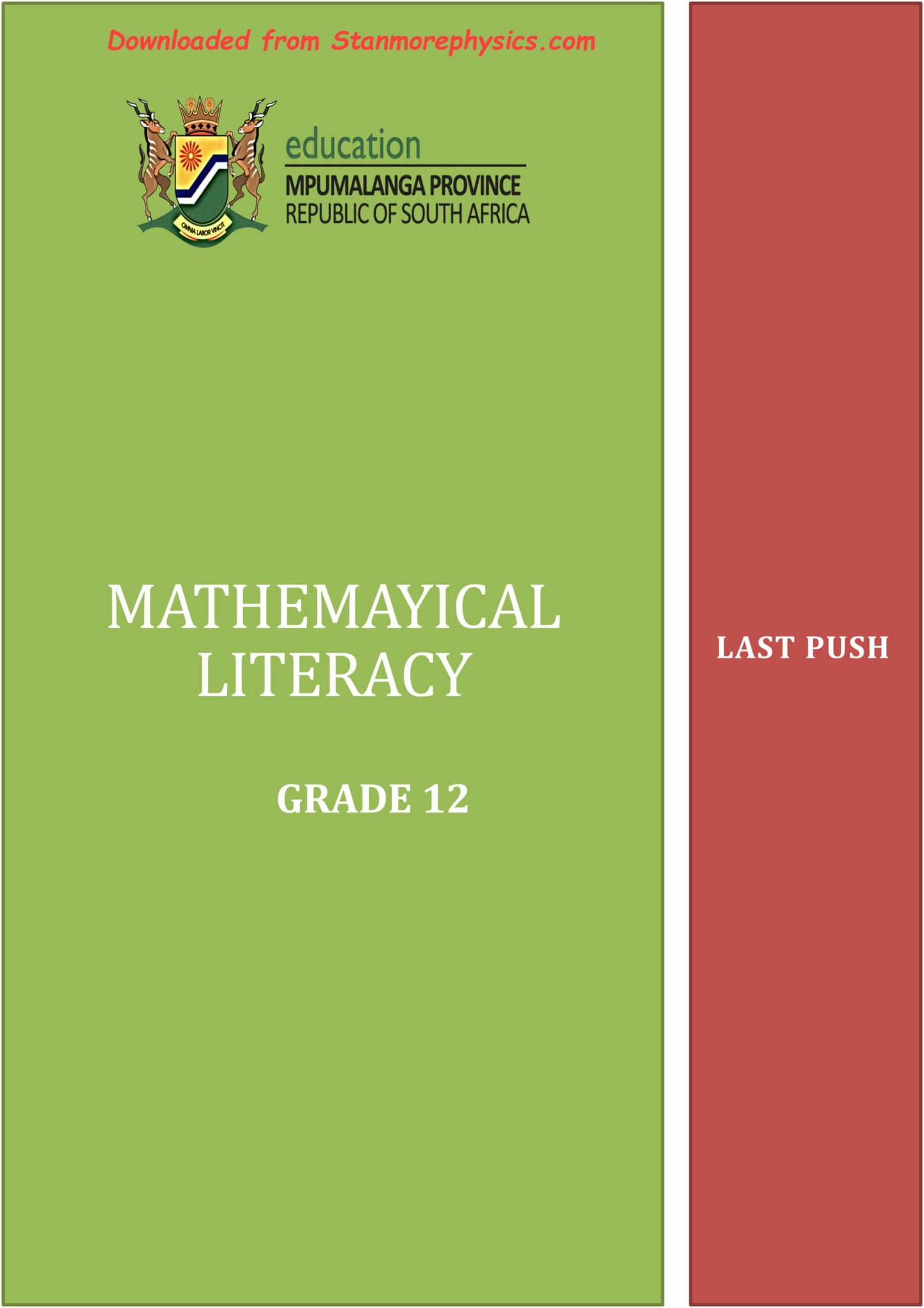 Maths Literacy Grade 12 Exam papers