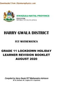 Maths Study Notes Grade 11 - STANMORE SECONDARY