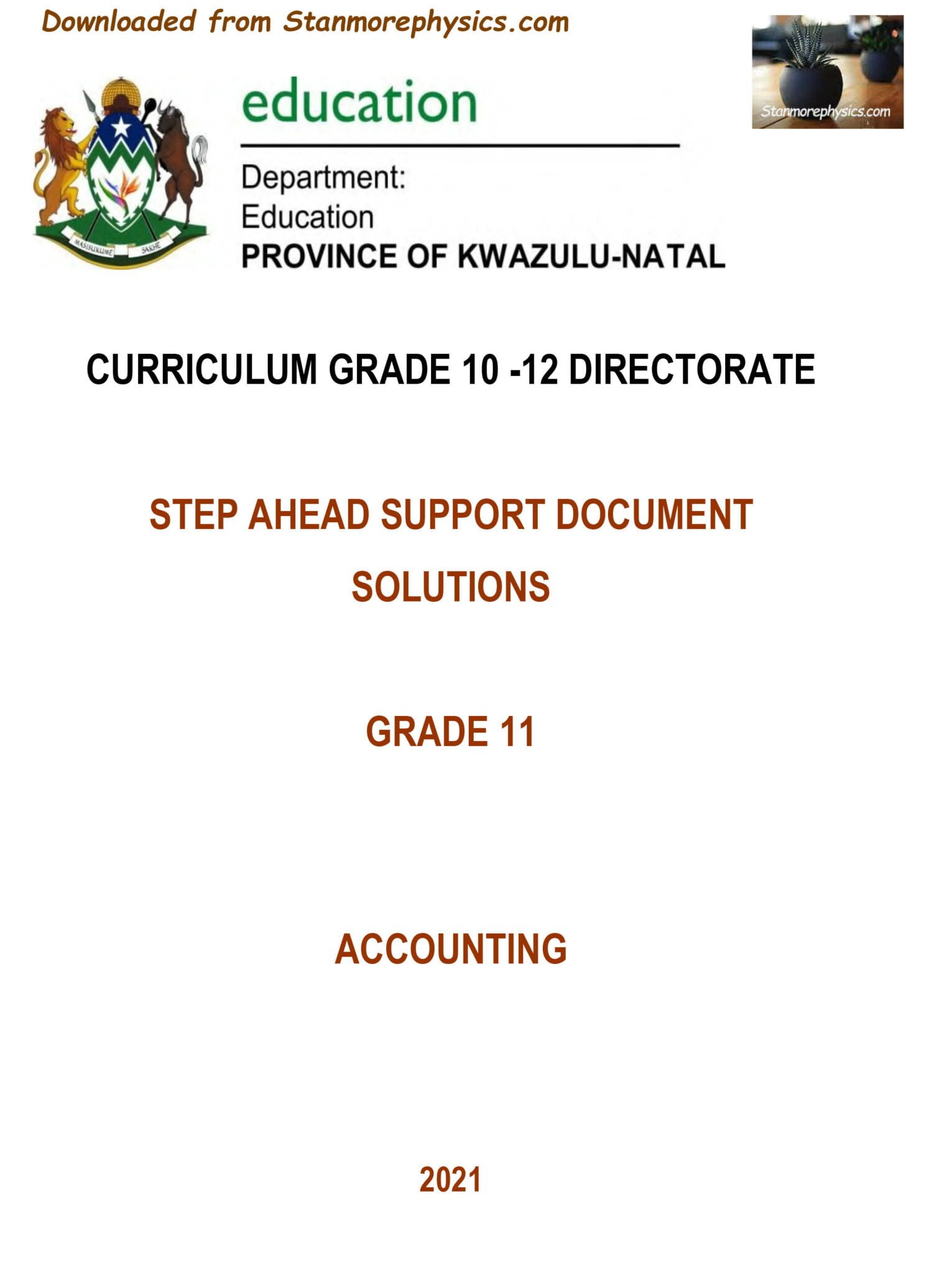 Accounting exam papers and study Notes for grade 11