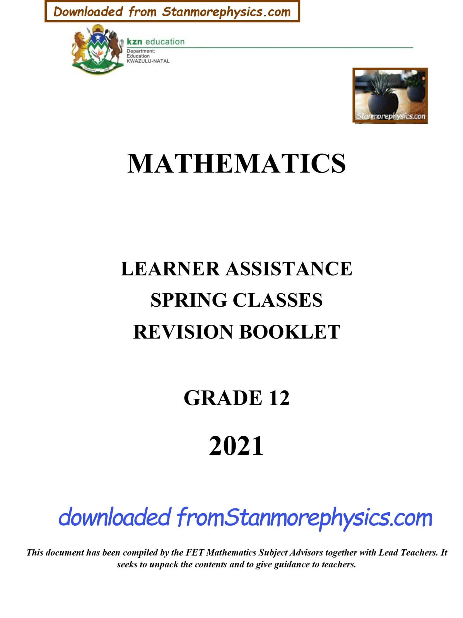 Grade 12 Mathematics Past Papers Stanmore