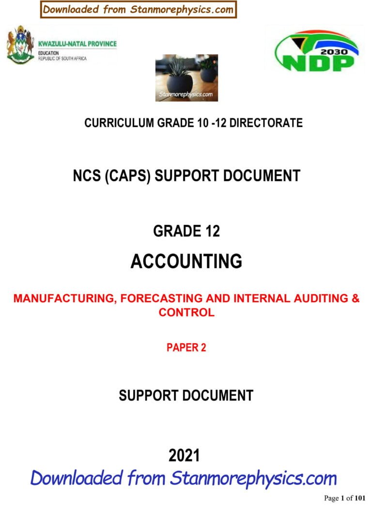 Study Notes for grade 12 Accounting Learners with latest information