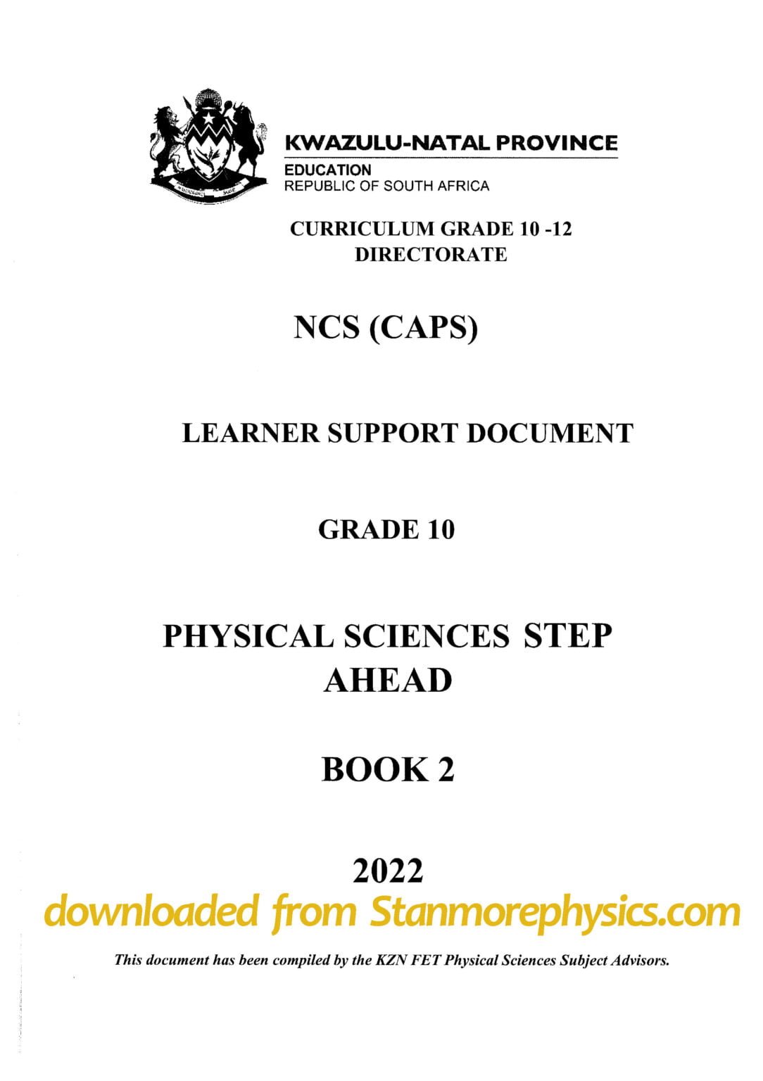 Study Notes Physical Science Grade 10 - STANMORE SECONDARY