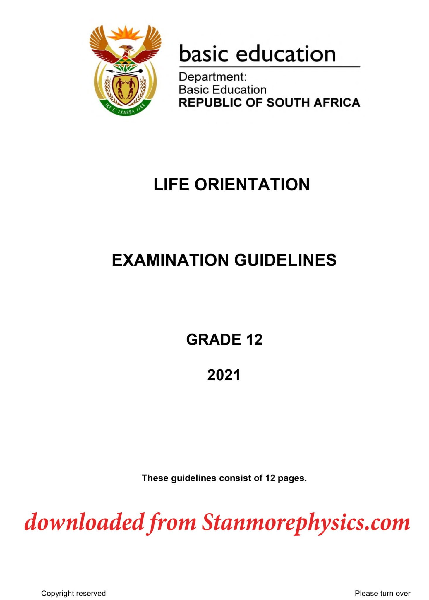 Life Orientation(Grade 12) - STANMORE SECONDARY