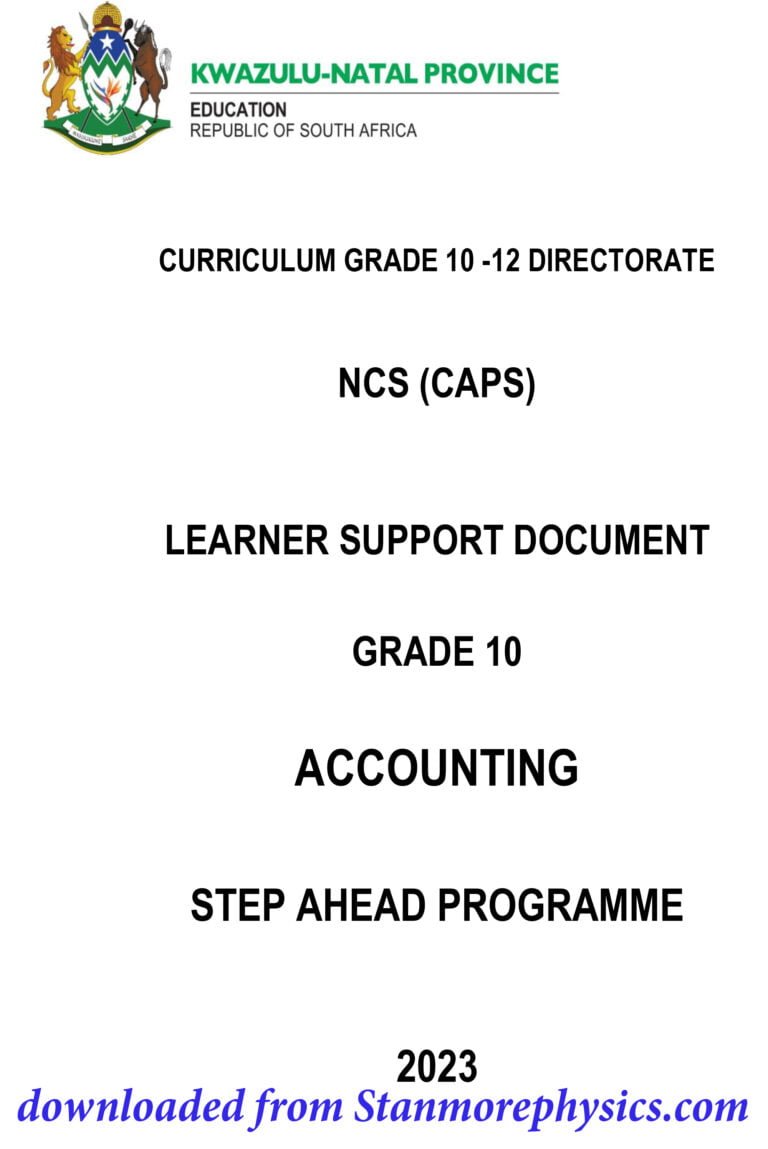 Accounting grade 10 Exam papers and study material