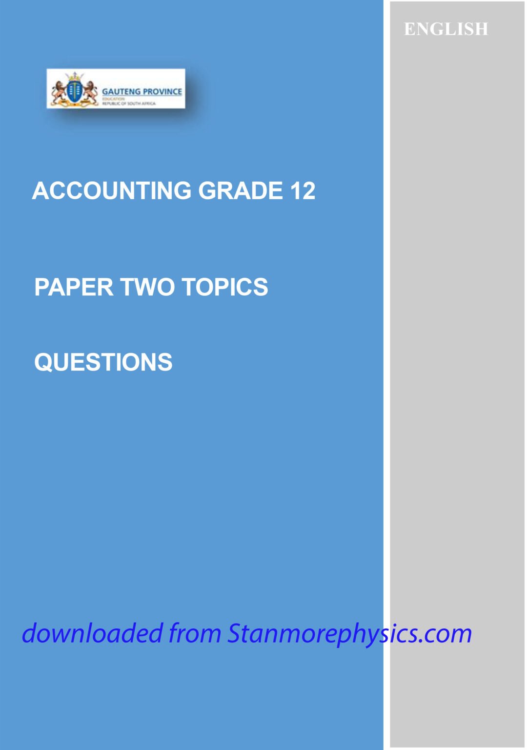 Study Notes for grade 12 Accounting Learners with latest information