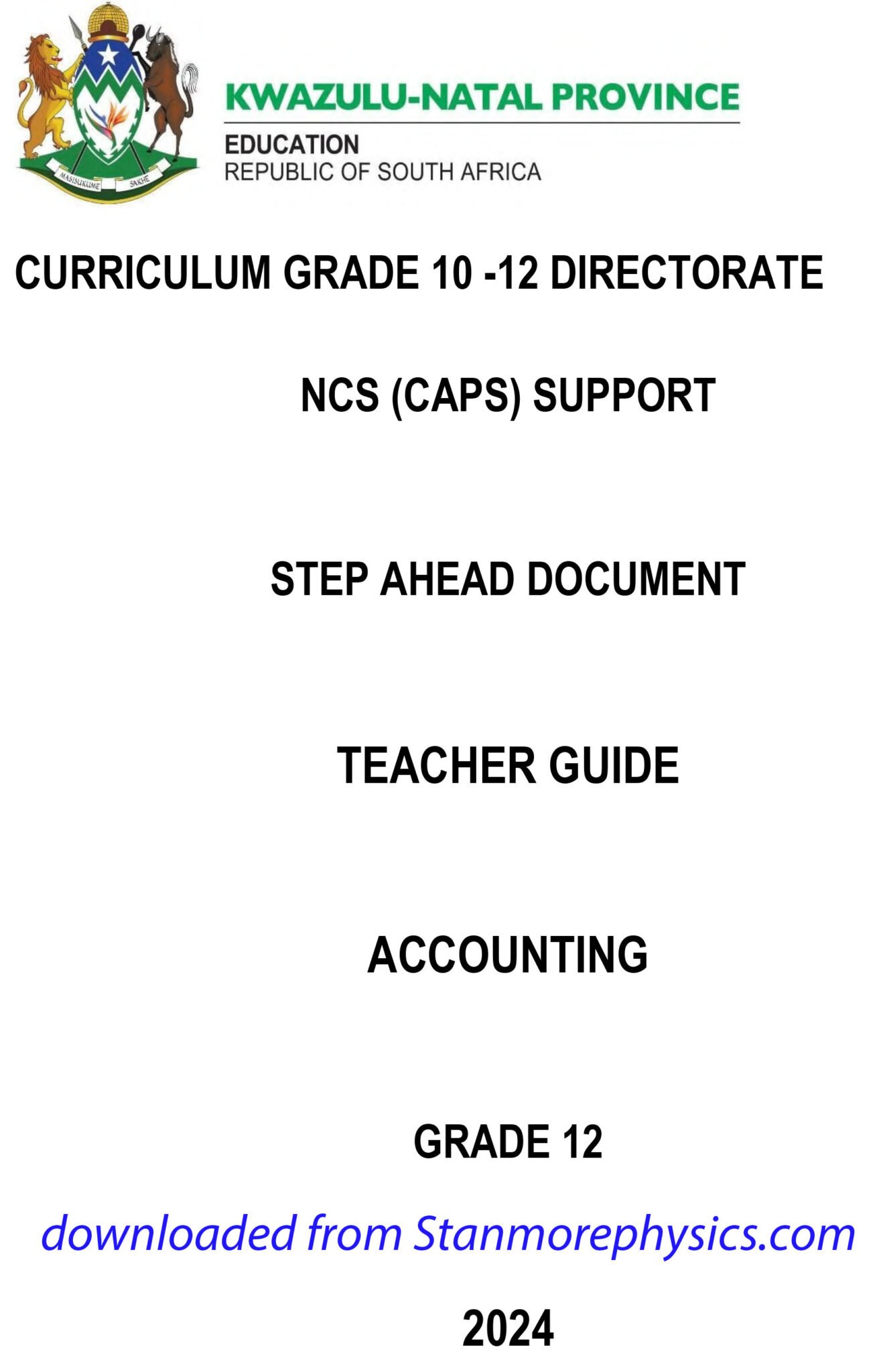 Study Notes for grade 12 Accounting Learners with latest information