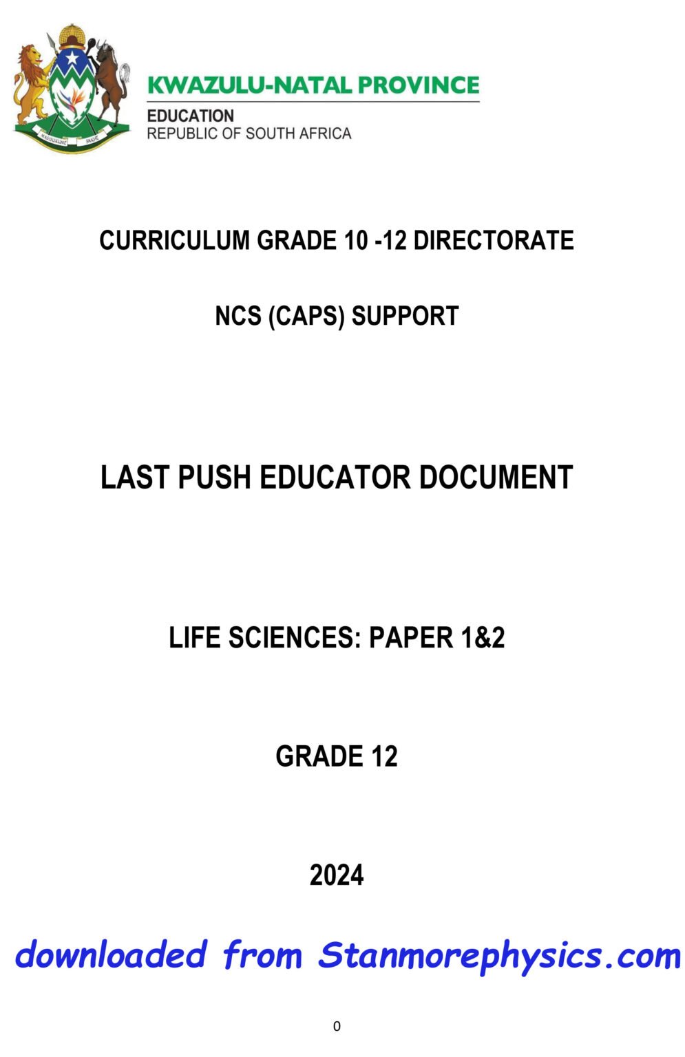 Life Sciences(Grade 12) - STANMORE SECONDARY