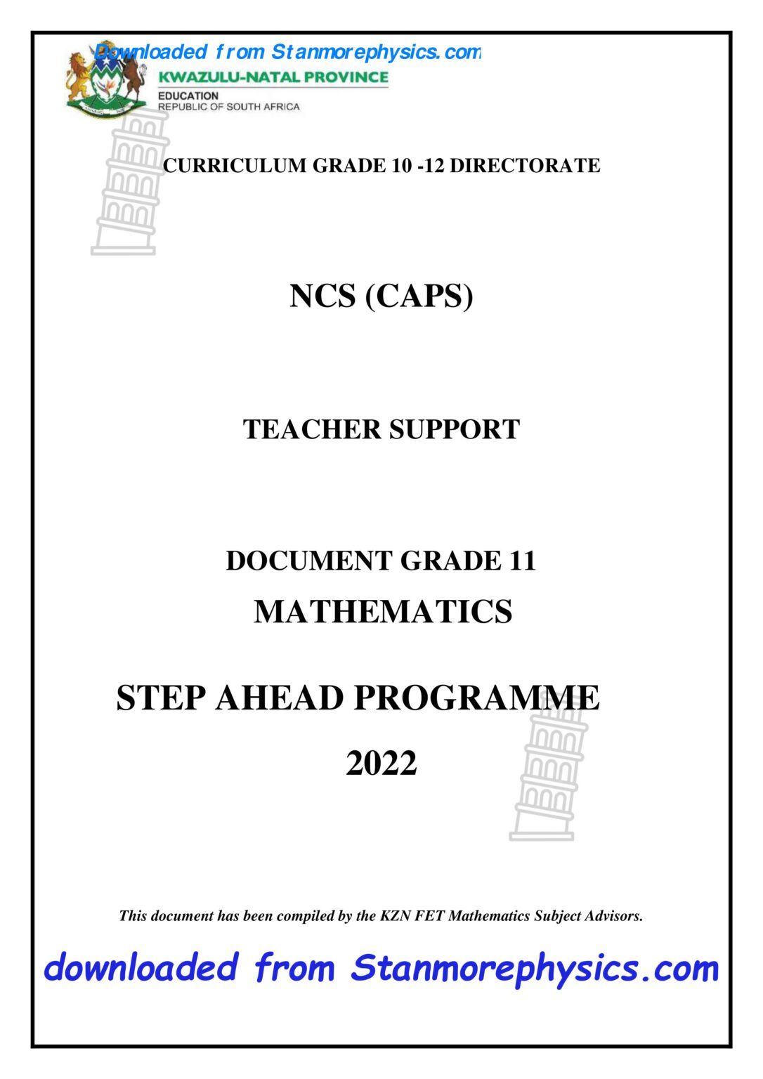 Maths Study Notes Grade 11 - STANMORE SECONDARY