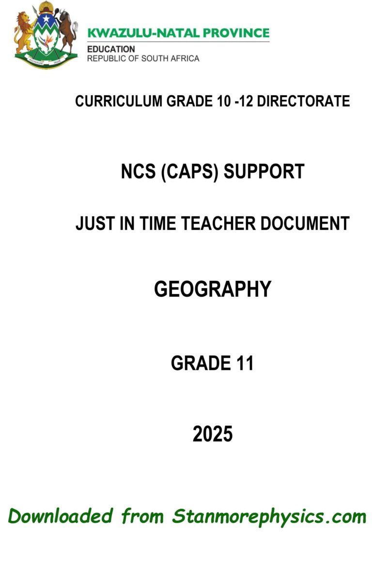 Geography exam papers and study material for grade 11
