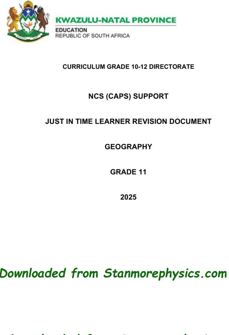 Geography exam papers and study material for grade 11